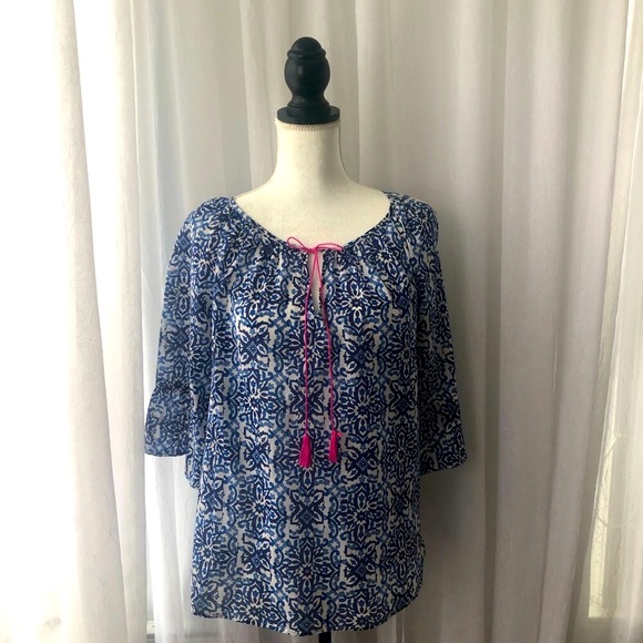 Milly | Tops | Milly Cotton Elbow Length Blouse | Poshmark